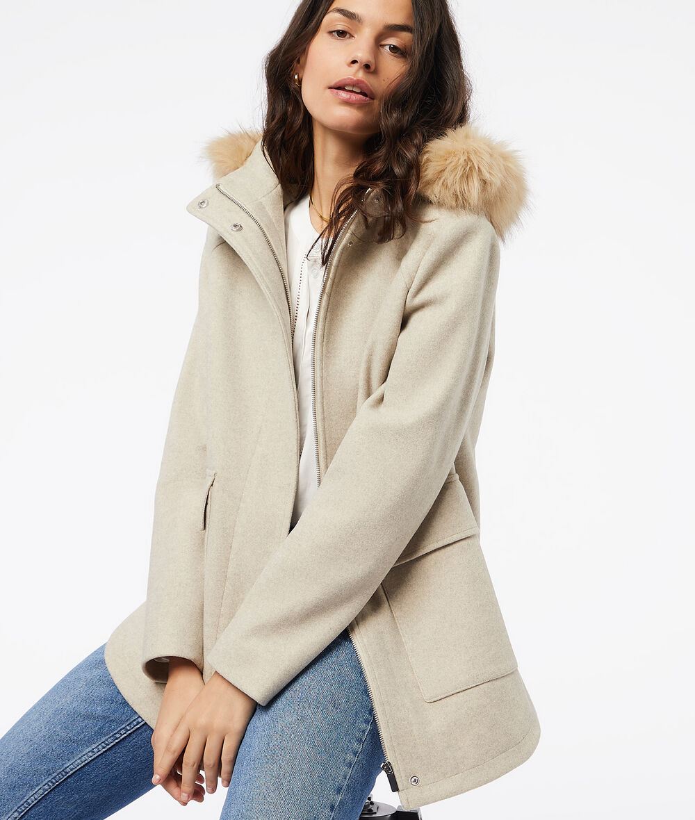 Manteau à Capuche Livio Ecru Etam