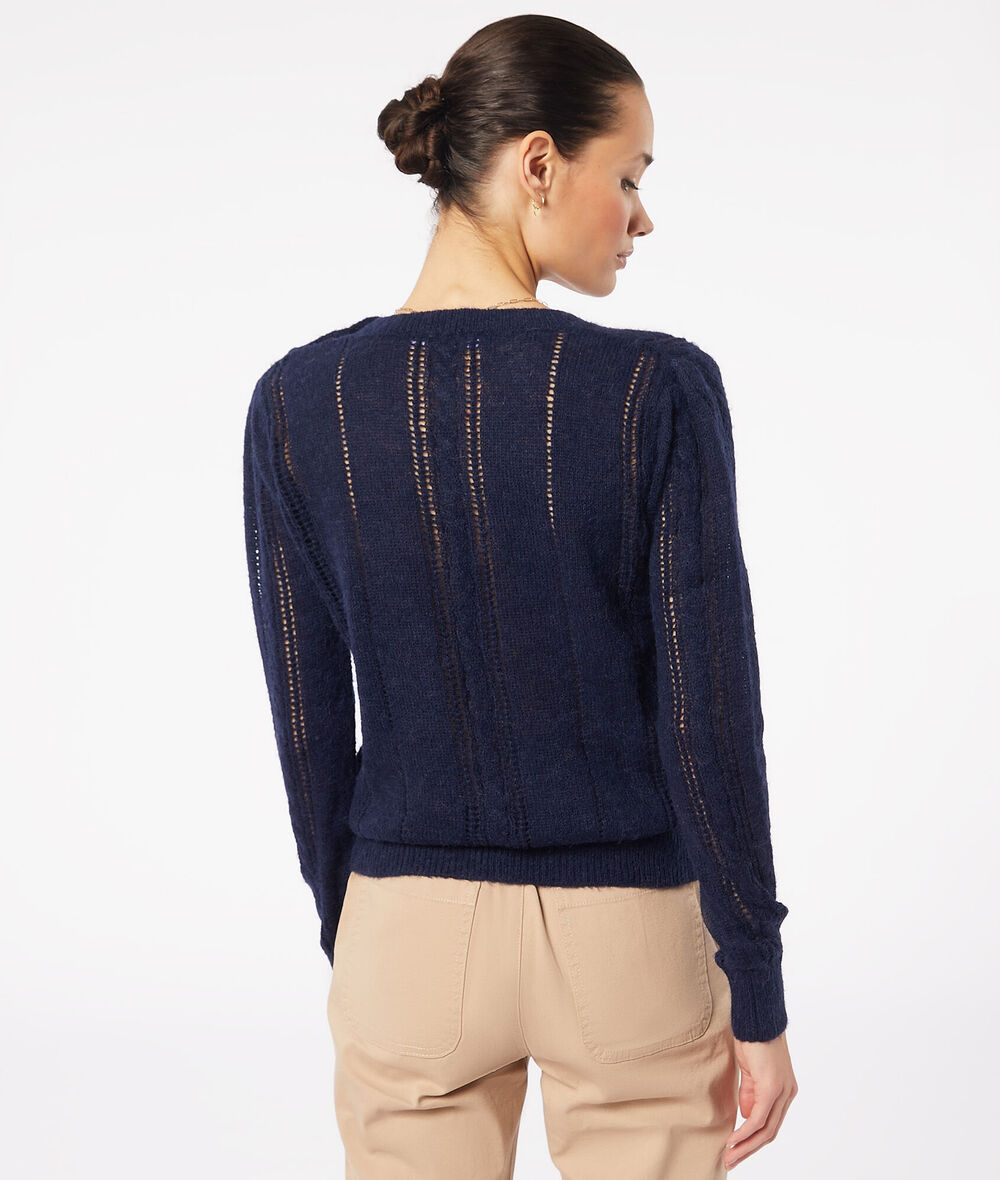 Pull en maille ajourée - ANOUCK - - MARINE - ETAM