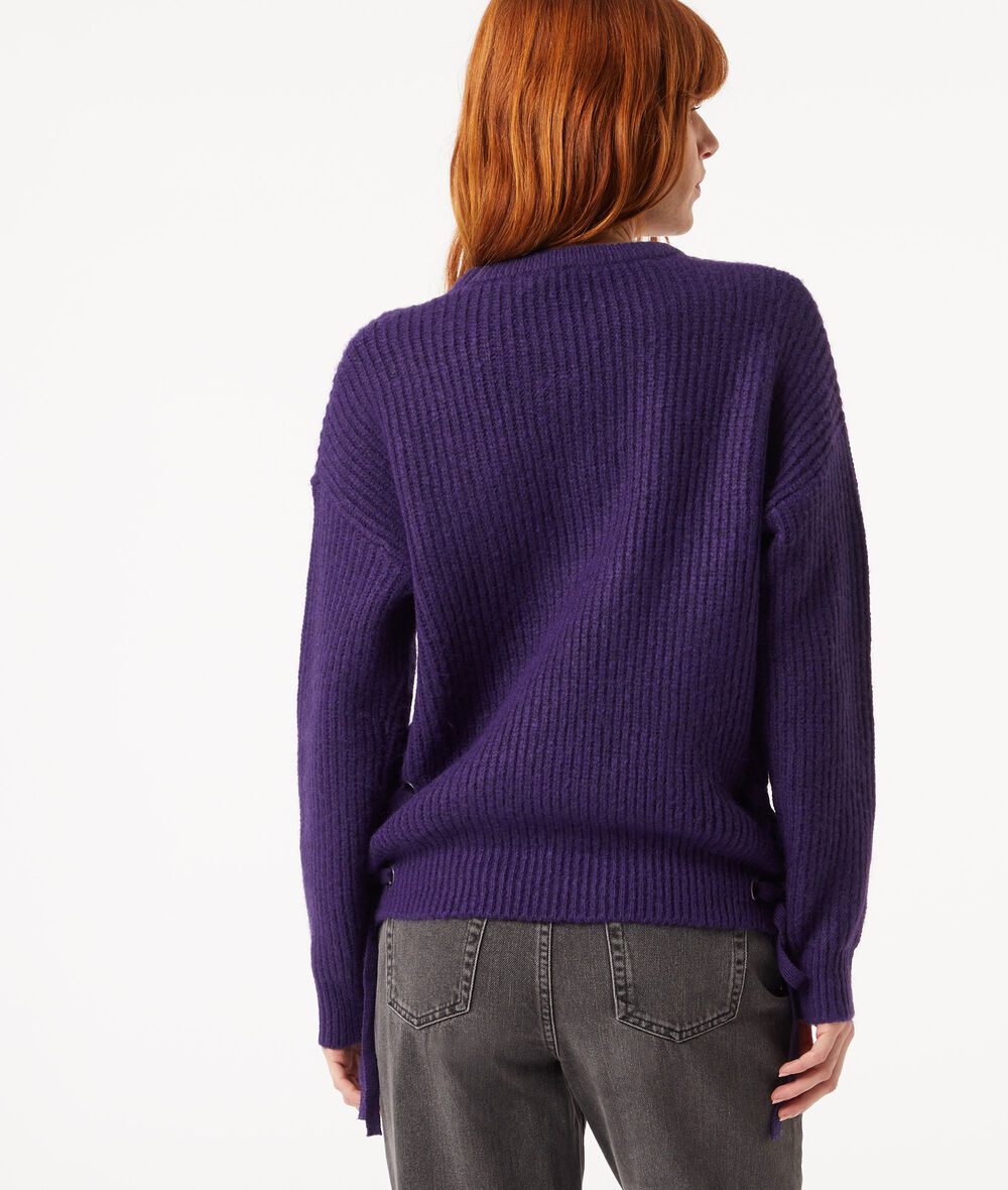 Pull en maille détails liens - CHUNCKY - VIOLET - ETAM