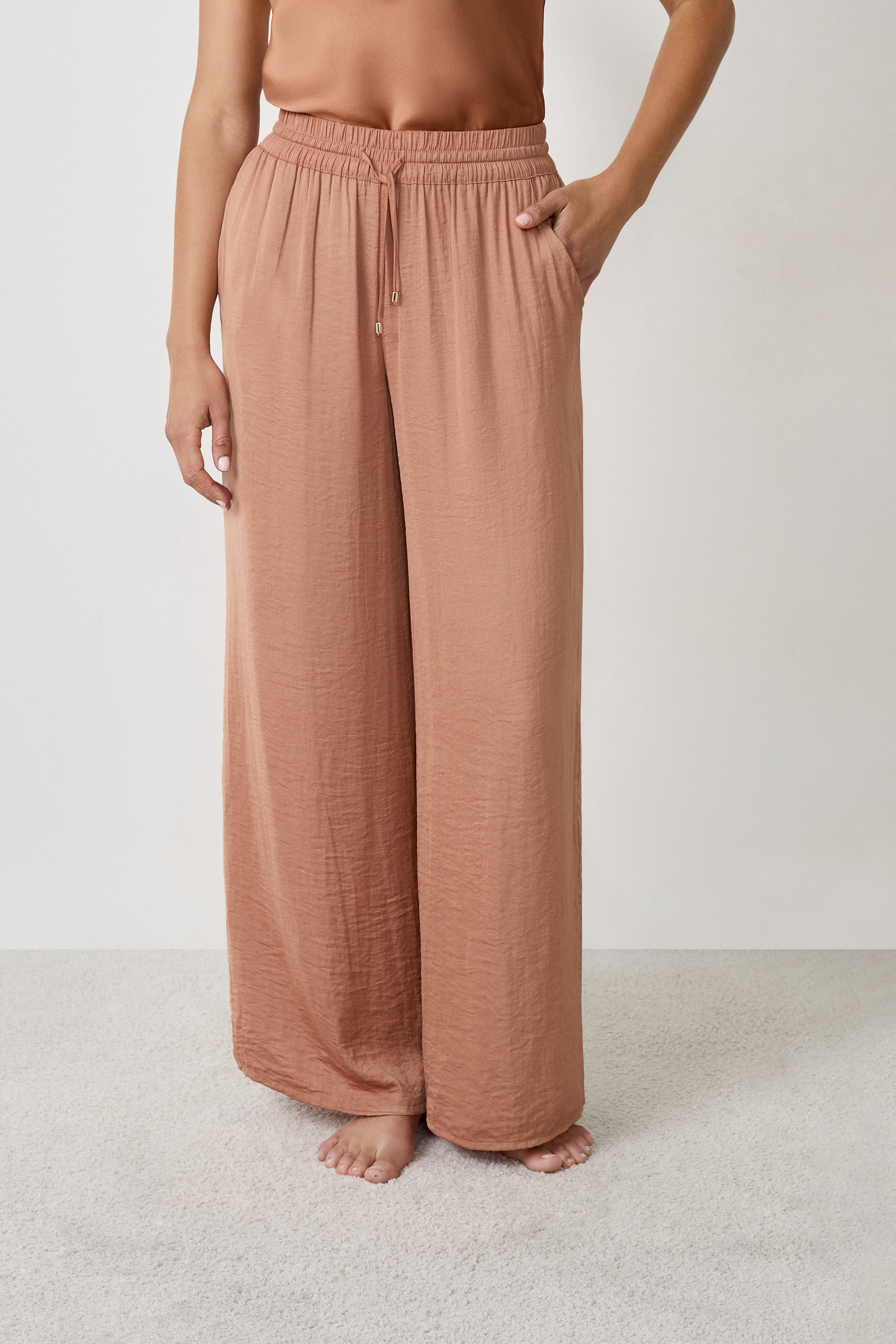 Pantalon satiné coupe large CHEETA BEIGE - ETAM
