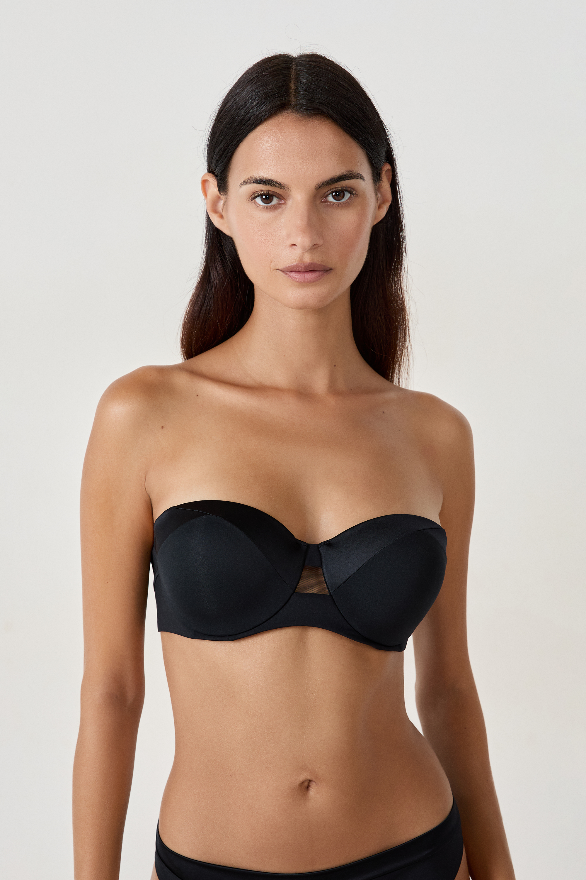 Soutien-gorge bandeau coques fines bretelles amovibles PURE ECLAT NOIR - ETAM