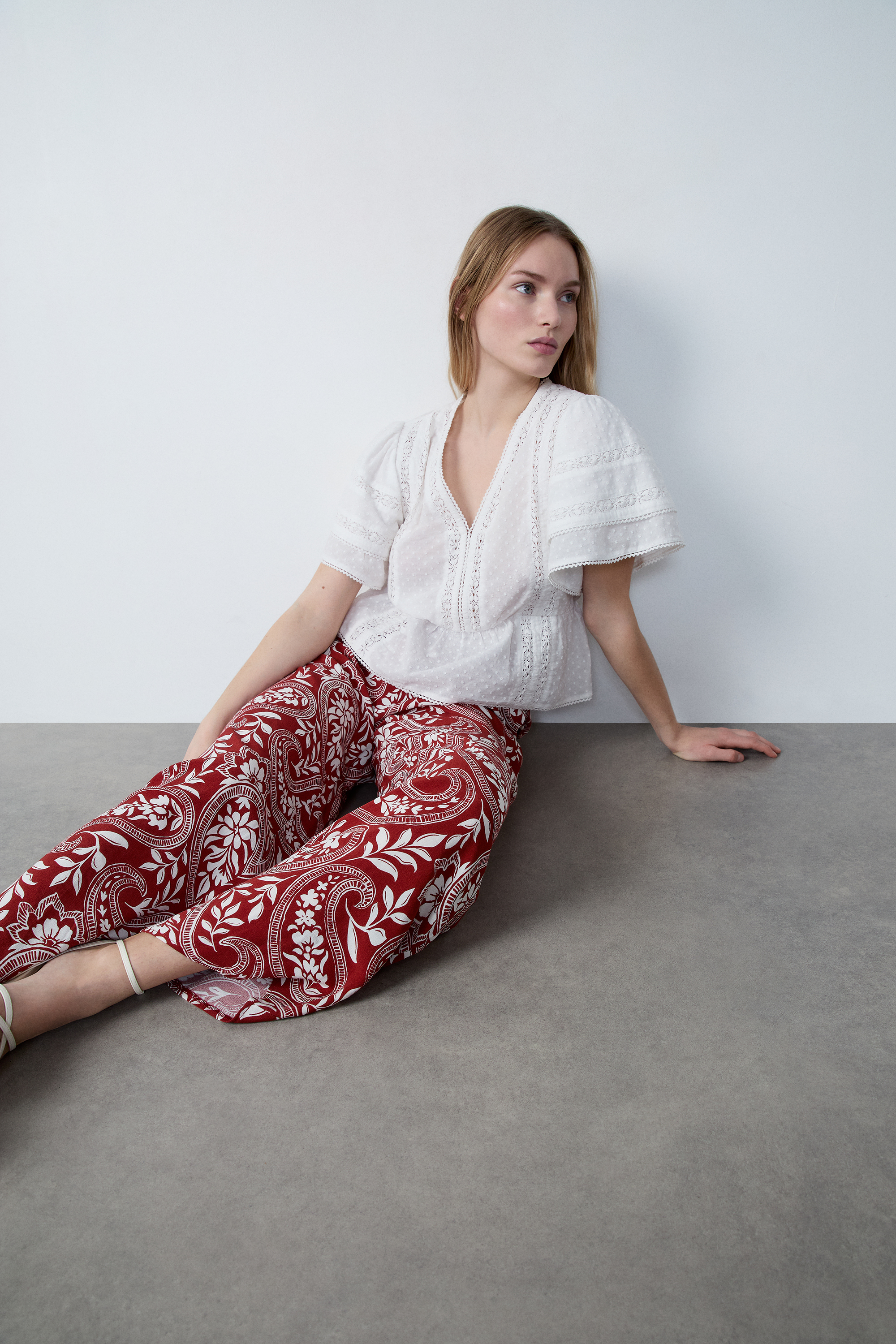 Pantalon fluide à motifs SALOME IMP IMP FD BRIQUE - ETAM