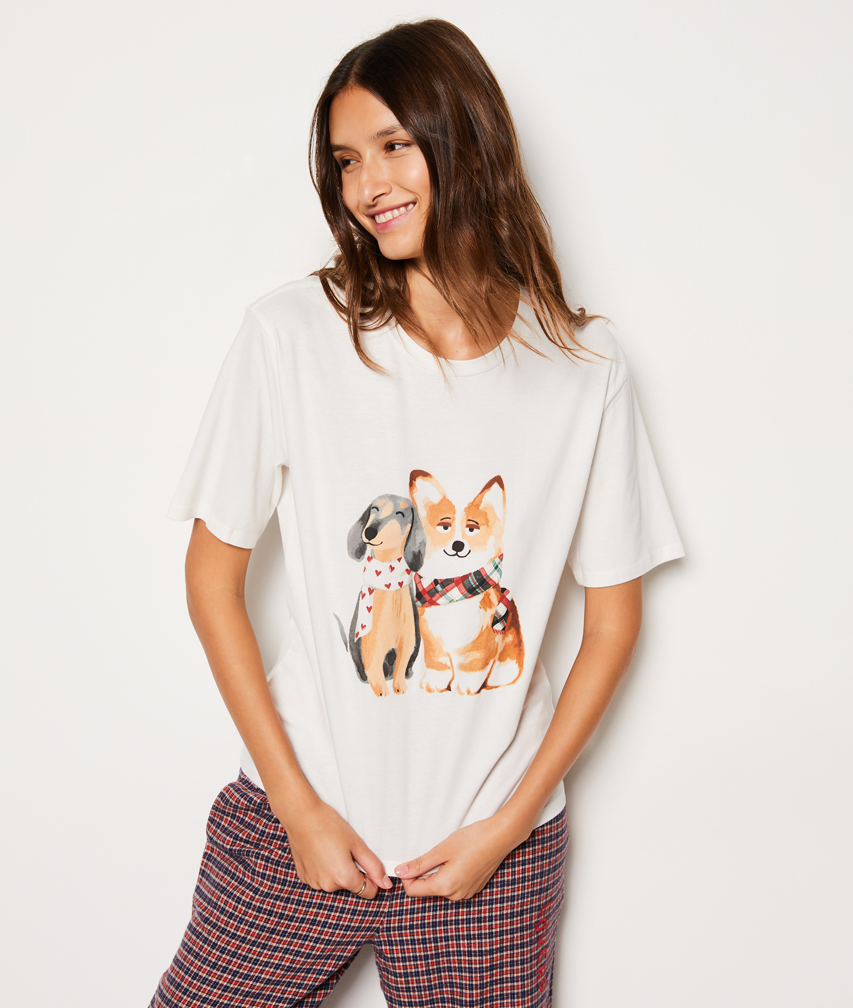 T-shirt manches courtes en coton Corgi GUNTER ECRU - ETAM