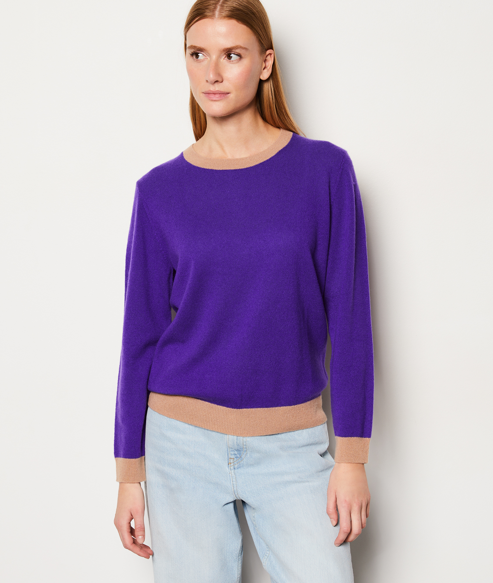 Pull col rond cachemire FRANCE VIOLET - ETAM