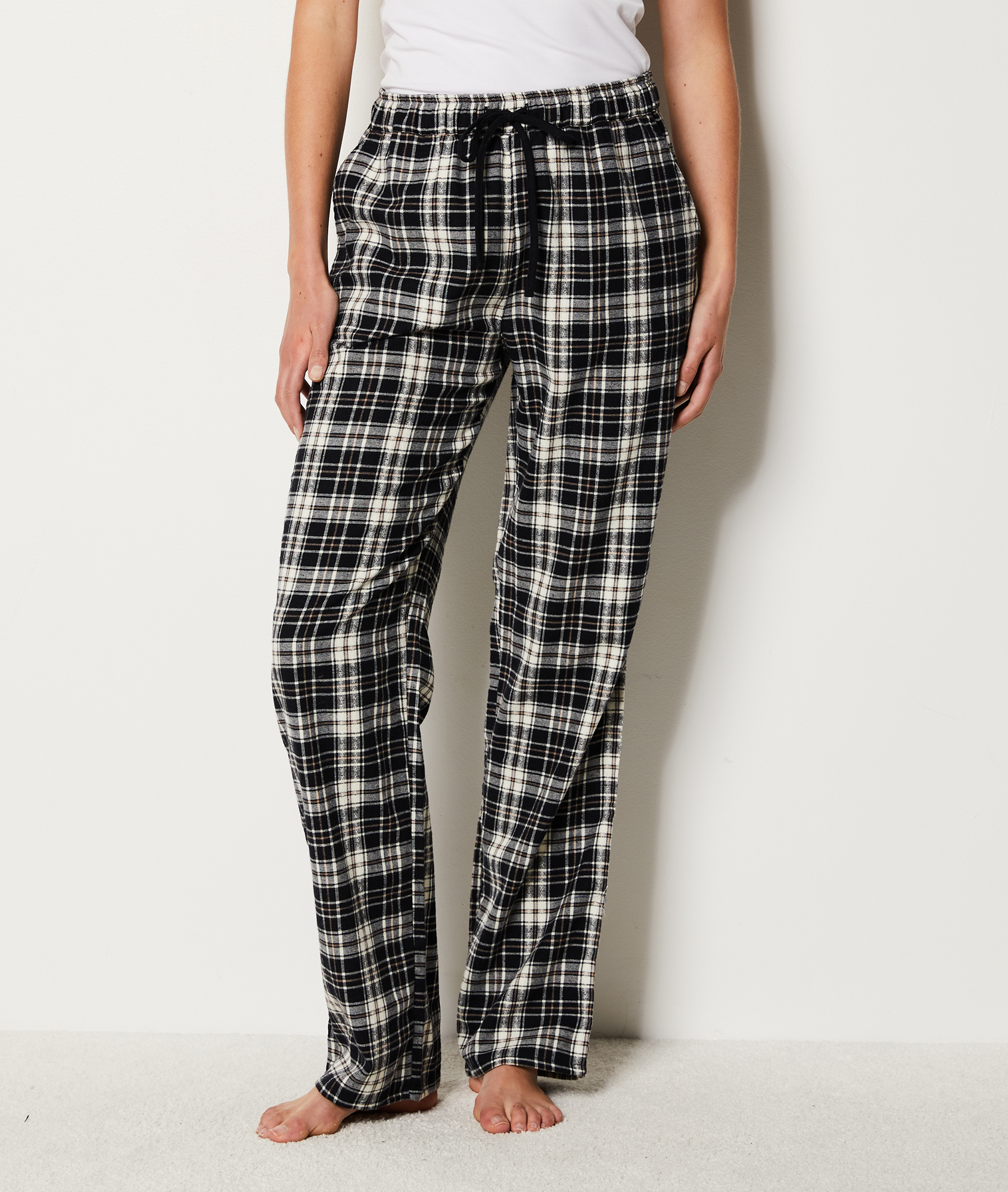 Pantalon de pyjama à carreaux en coton MARK NOIR - ETAM