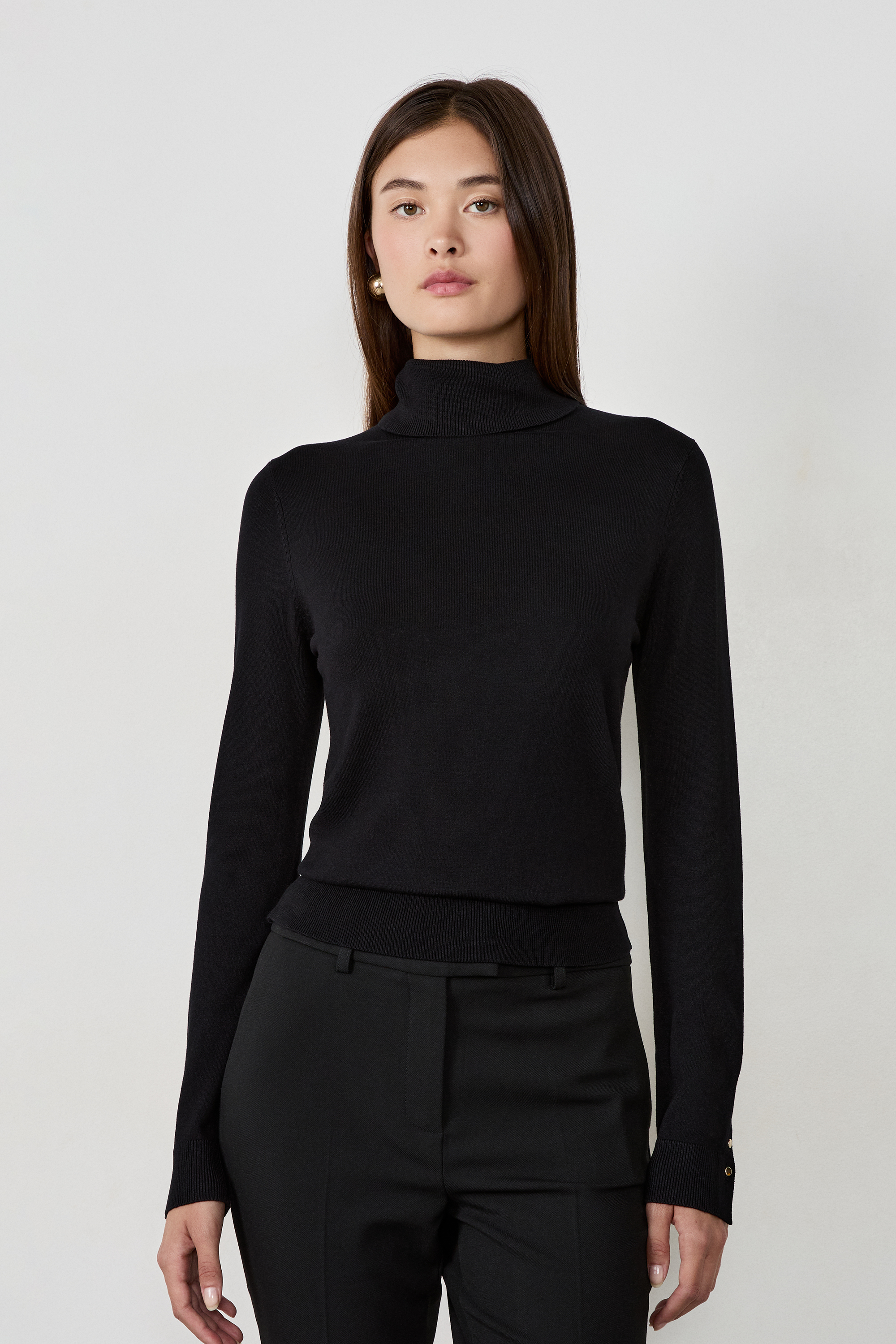 Pull col roulé GARANCE ROULE NOIR - ETAM