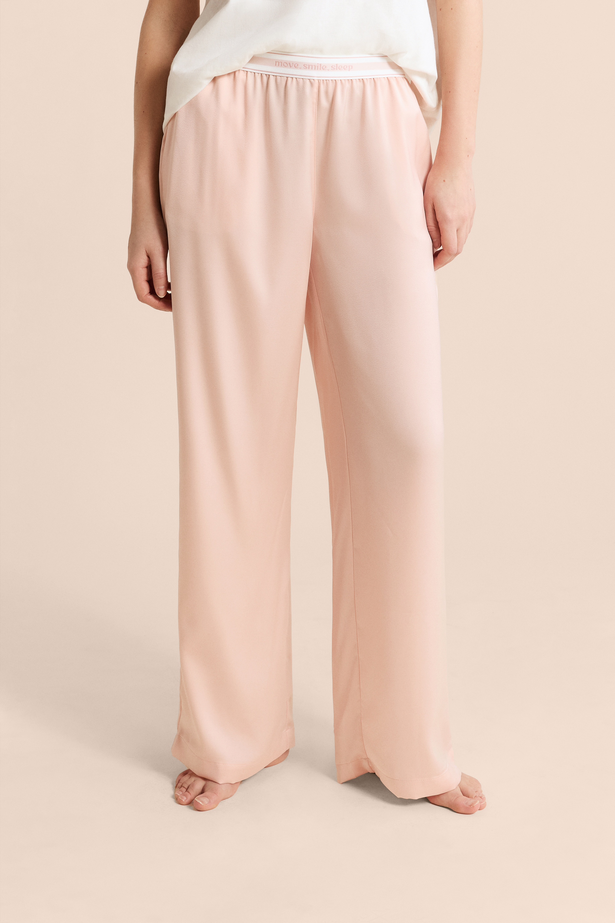 Pantalon de pyjama taille élastique "move, smile, sleep ARIANE ROSE ...
