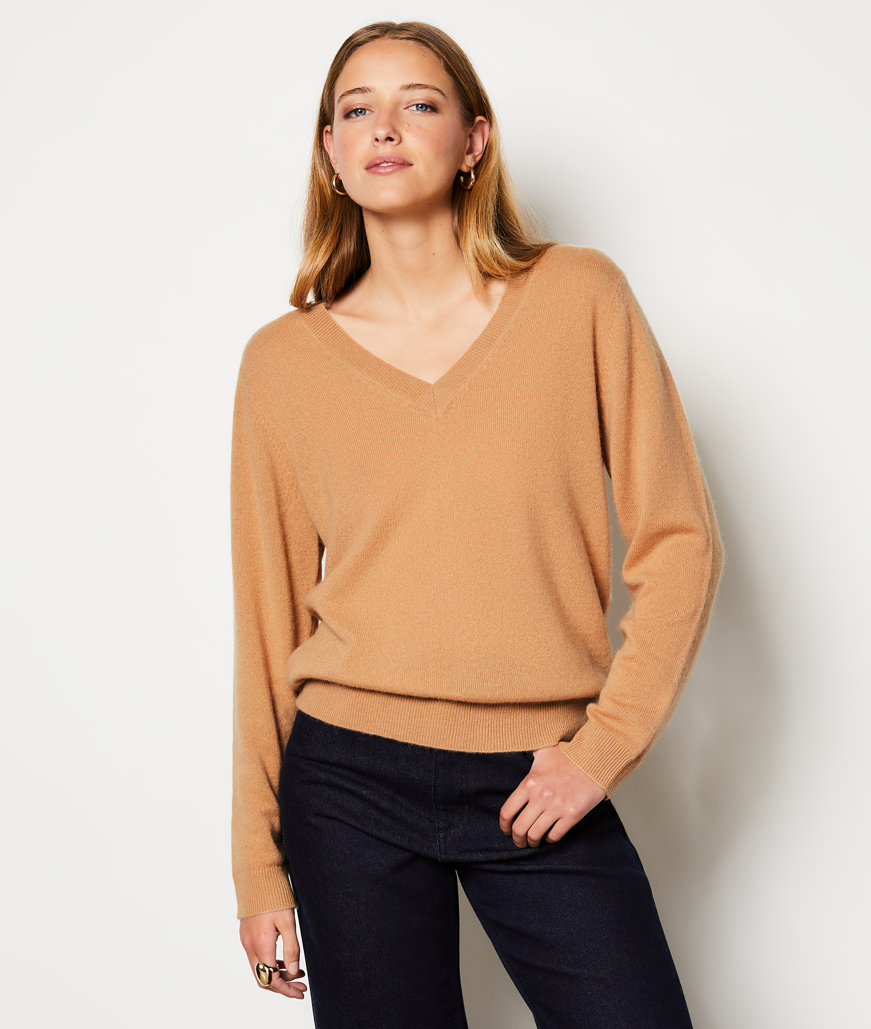 Pull en 100% cachemire col V FRANCE DUNE - ETAM