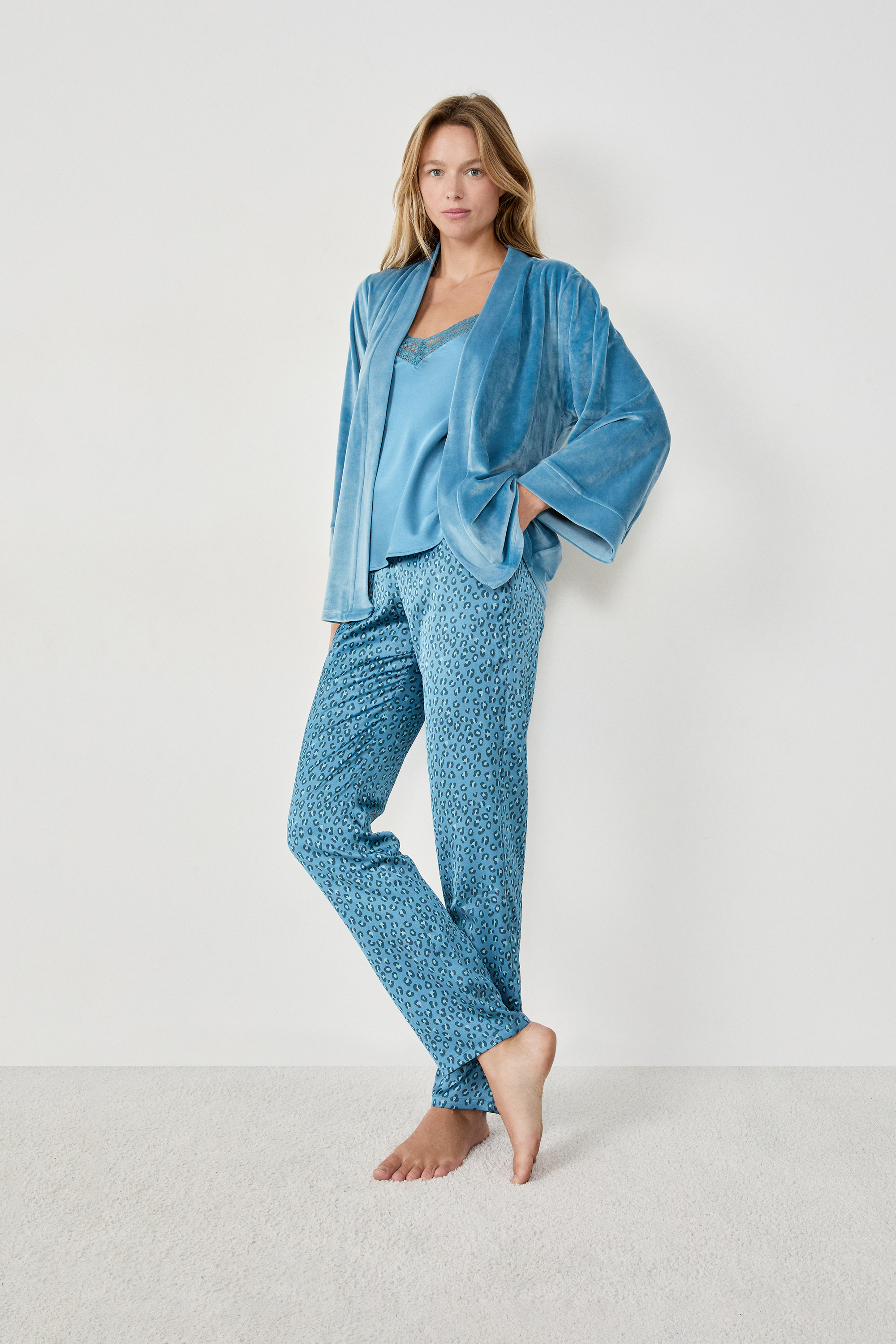 Ensemble de pyjama 3 pièces satiné LAINA GRIS - ETAM